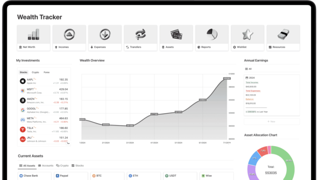 Wealth Tracker for Notion — Take Control of Your Finances